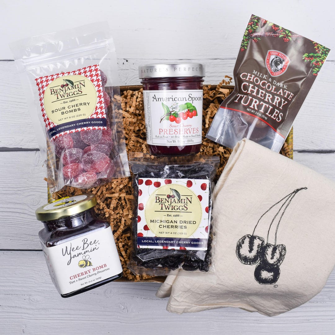 Let's Talk Cherries Gift Boxbasketmade in Michiganspecialty Foodssmall ...