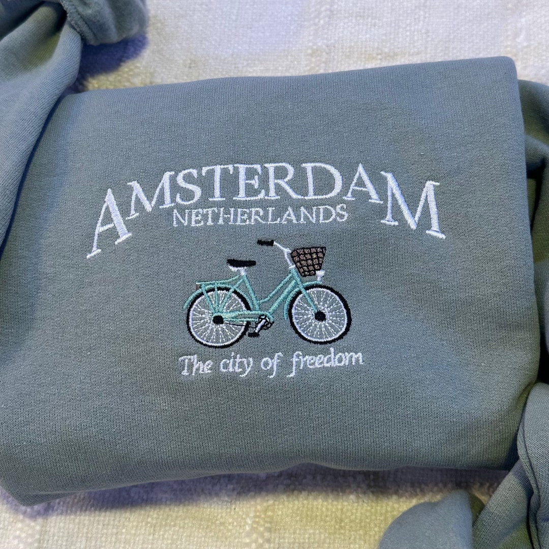 Embroidered Amsterdam Sweatshirt: Vintage Style Crewneck - Etsy