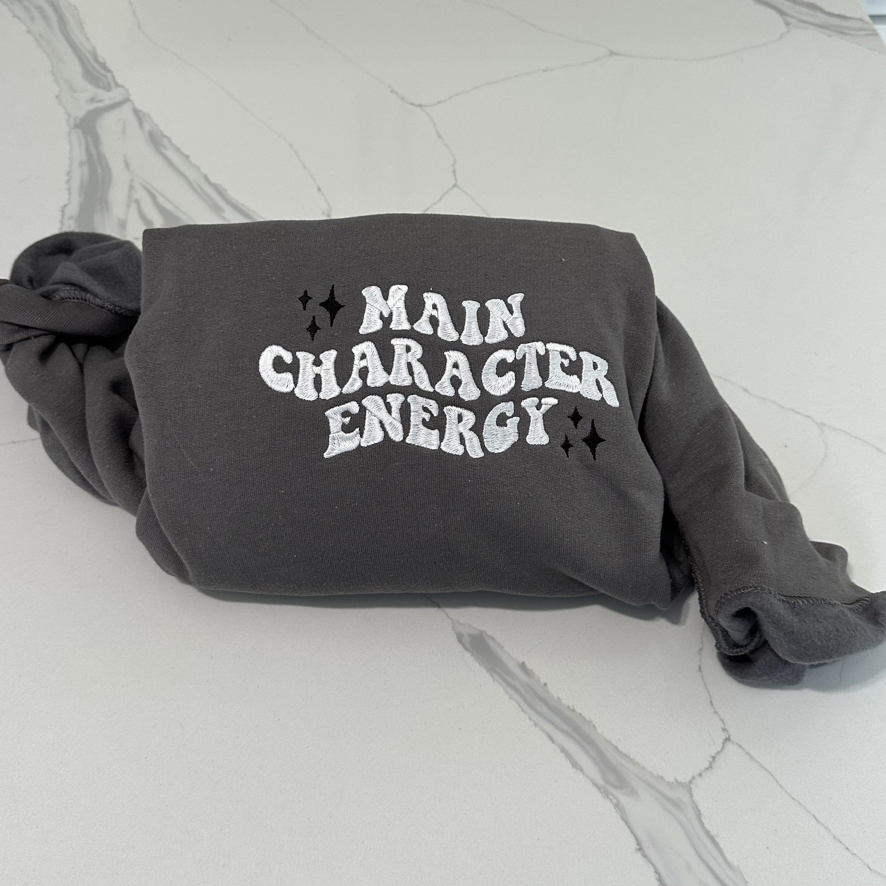 Embroidered Main Character Energy Sweatshirt: Cozy Meme Crewneck - Etsy