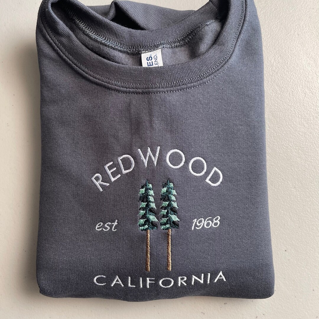 Redwood Embroidered Sweatshirt, National Park Sweater, Redwood ...