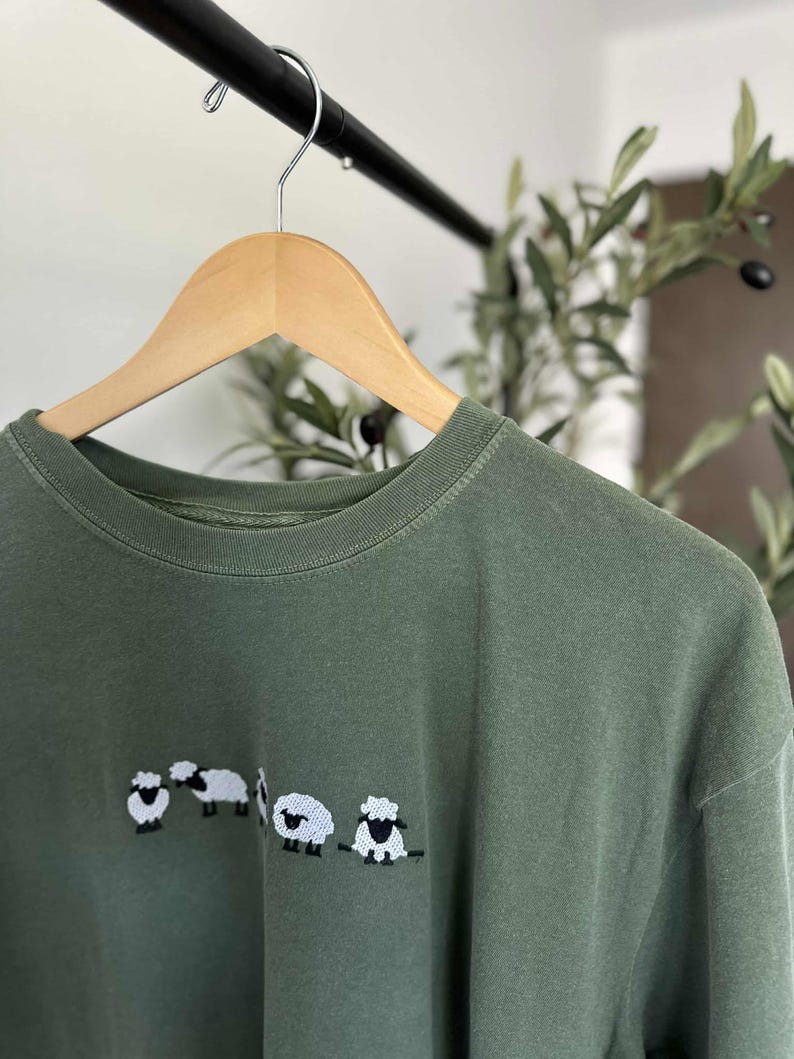 Embroidered Sheep Comfort Colors T-shirt: Christian Apparel - Etsy