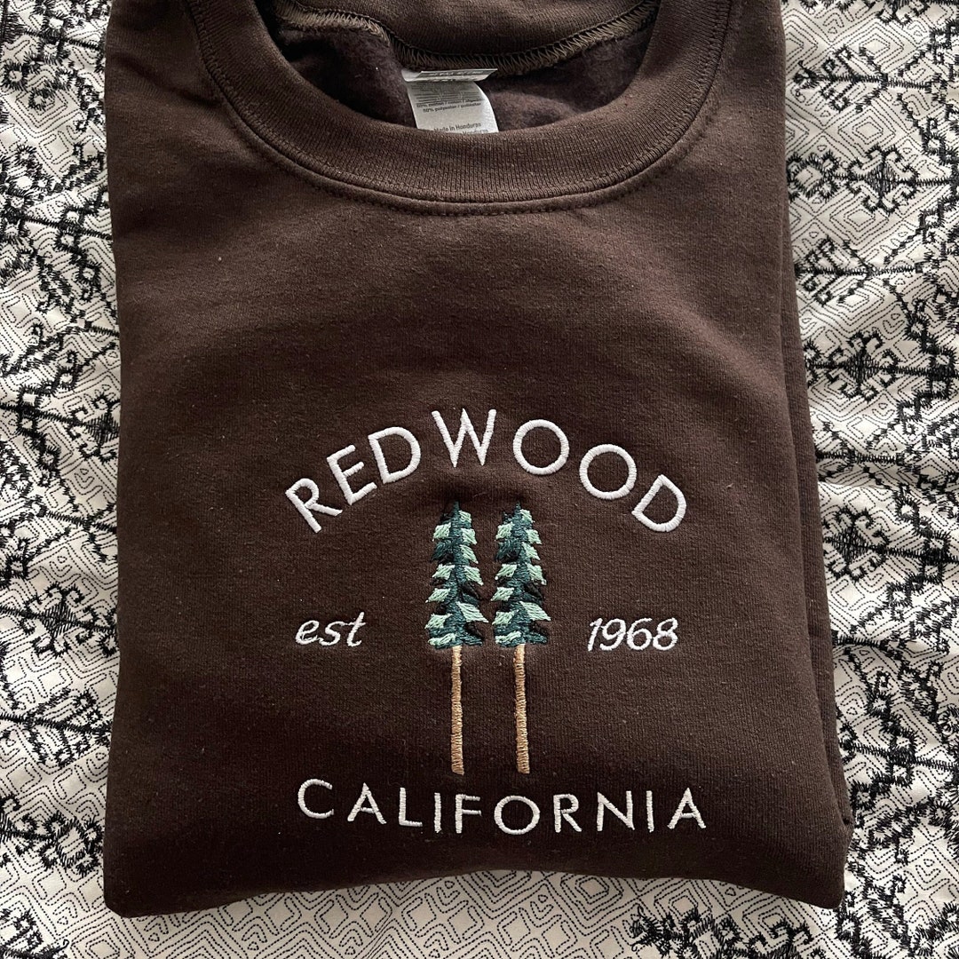 Redwood Embroidered Sweatshirt, National Park Sweater, Redwood ...