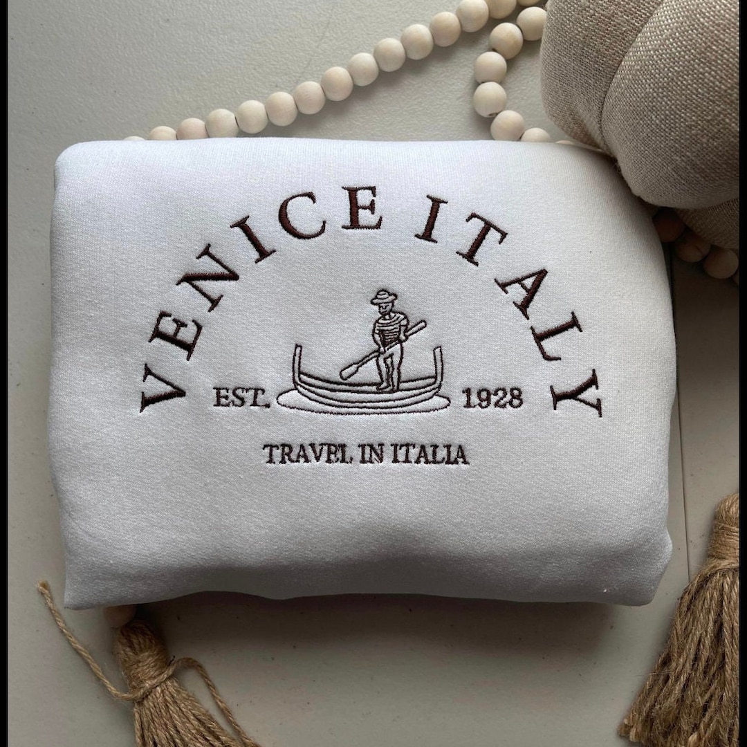 Venice Italy Embroidered Sweatshirt: Italian Travel Souvenir - Etsy