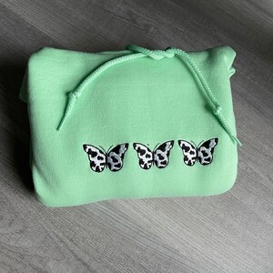 Cow Print Butterfly Embroidered Hoodie, Cow Pattern Shirt, Butterfly ...