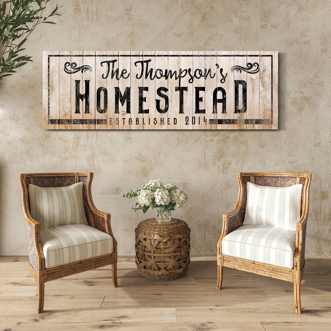 Custom Homestead Sign With Family Name Modern Farmhouse - Etsy