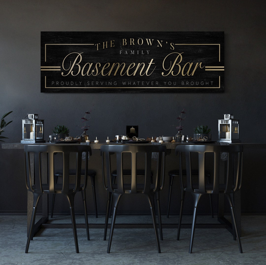 Personalized Basement Bar Sign, Custom Man Cave & Game Room Decor ...