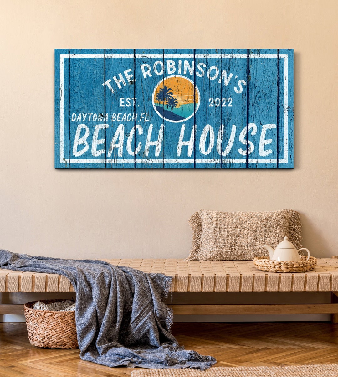 Personalized Beach Sign Family Name Beach House Sign Beach - Etsy
