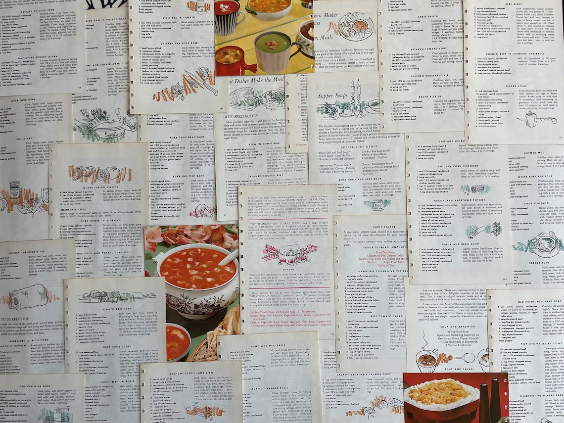1960's Cookbook 20 Pages Vintage Illustrated Recipes for Junk ...