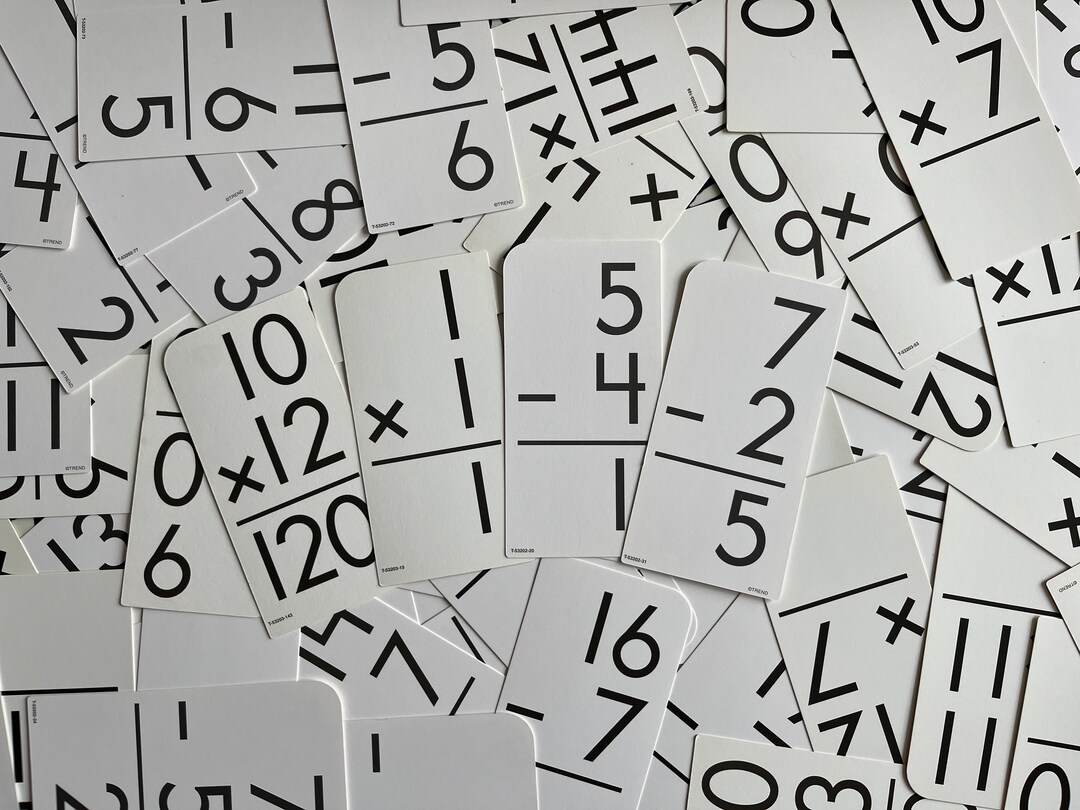 1990's Math Flashcards Flash Cards Subtraction Simple for Junk ...