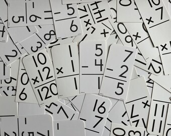 1960's 1980's Large Vintage Math Flash Cards Flashcards Multiplication ...