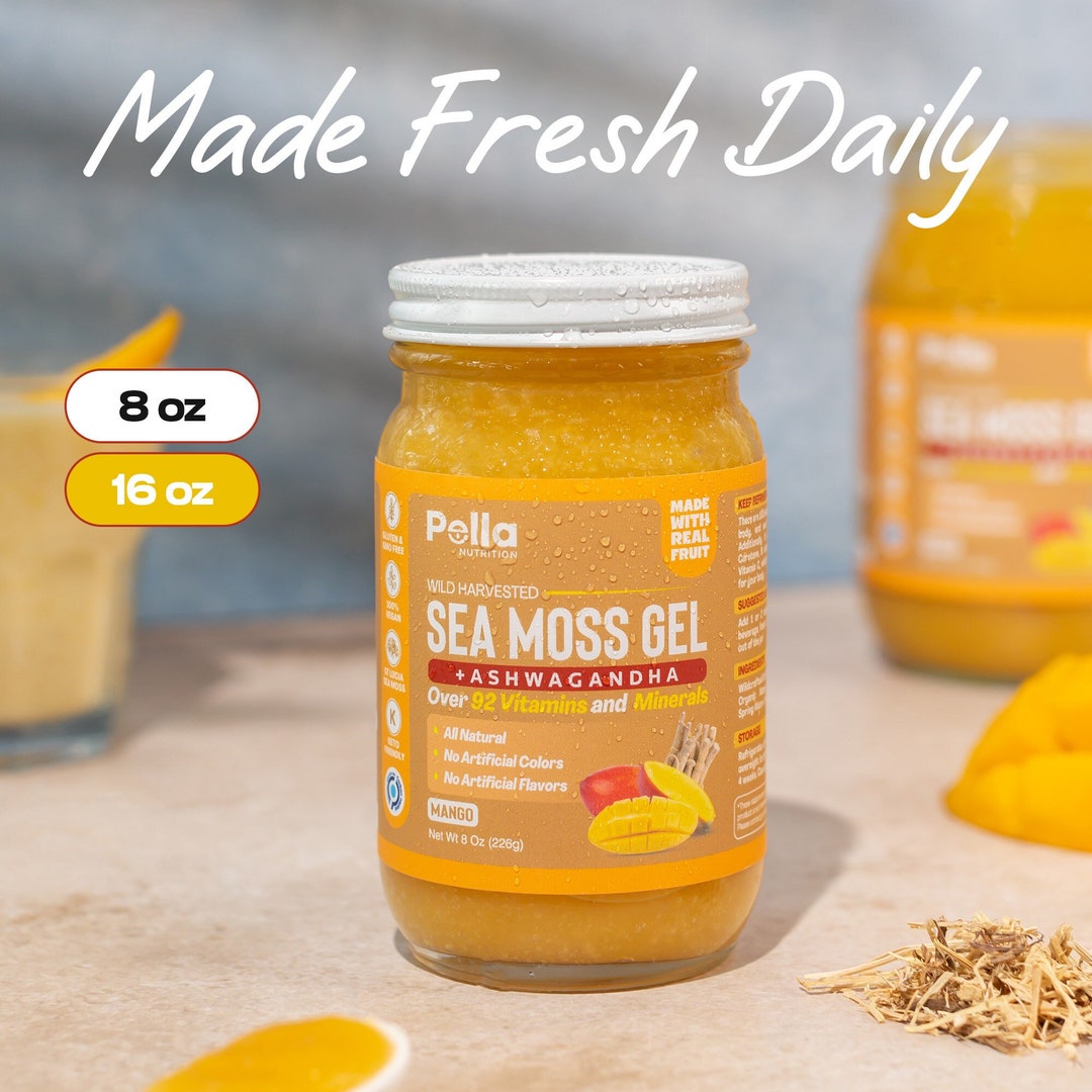 Sea Moss Gel Ashwagandha Mango Made Fresh Daily 100% Organic Fresh ...