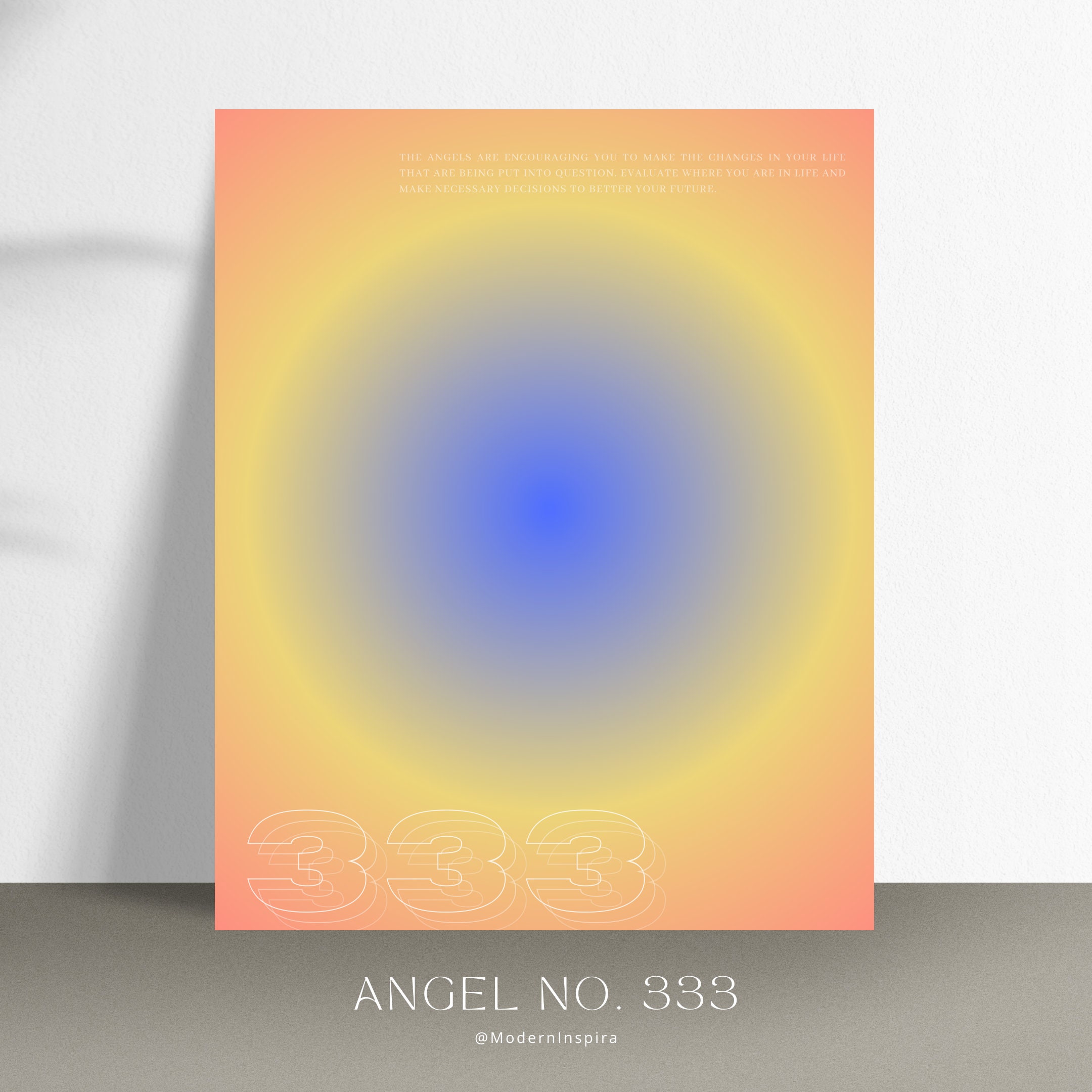 Angel Number 333 Gradient Wall Art Digital Printable Download - Etsy
