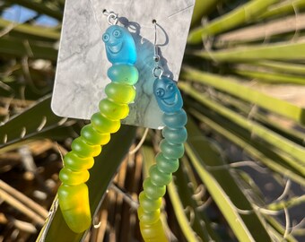 Candy Gummy Worm Earrings Fun Long Bright Colored - Etsy
