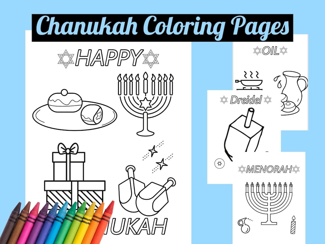 PRINTABLE Hanukkah Coloring Pages for Kids - Etsy