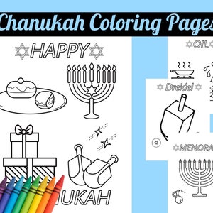 PRINTABLE Hanukkah Coloring Pages for Kids - Etsy