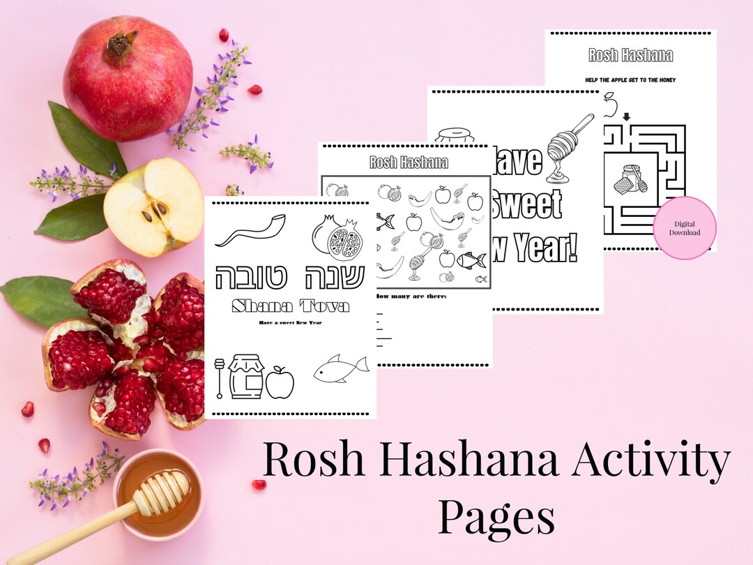 Rosh Hashana and Yom Kippur Printable Activity Pages - Etsy UK