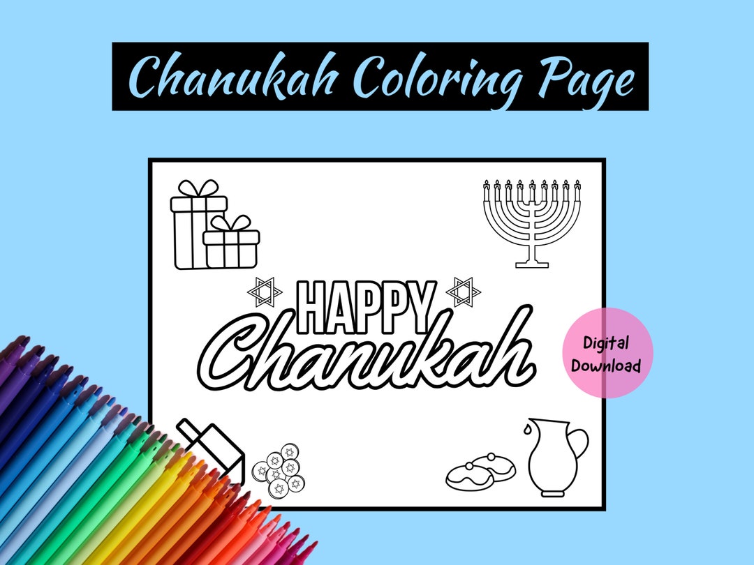 Chanukah Coloring Page - Etsy