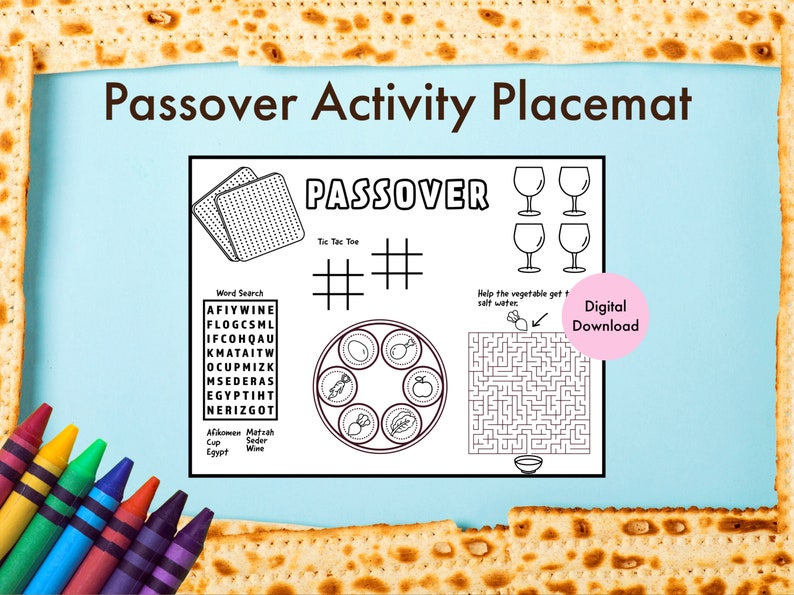 Printable Passover Activity Placemat - Etsy