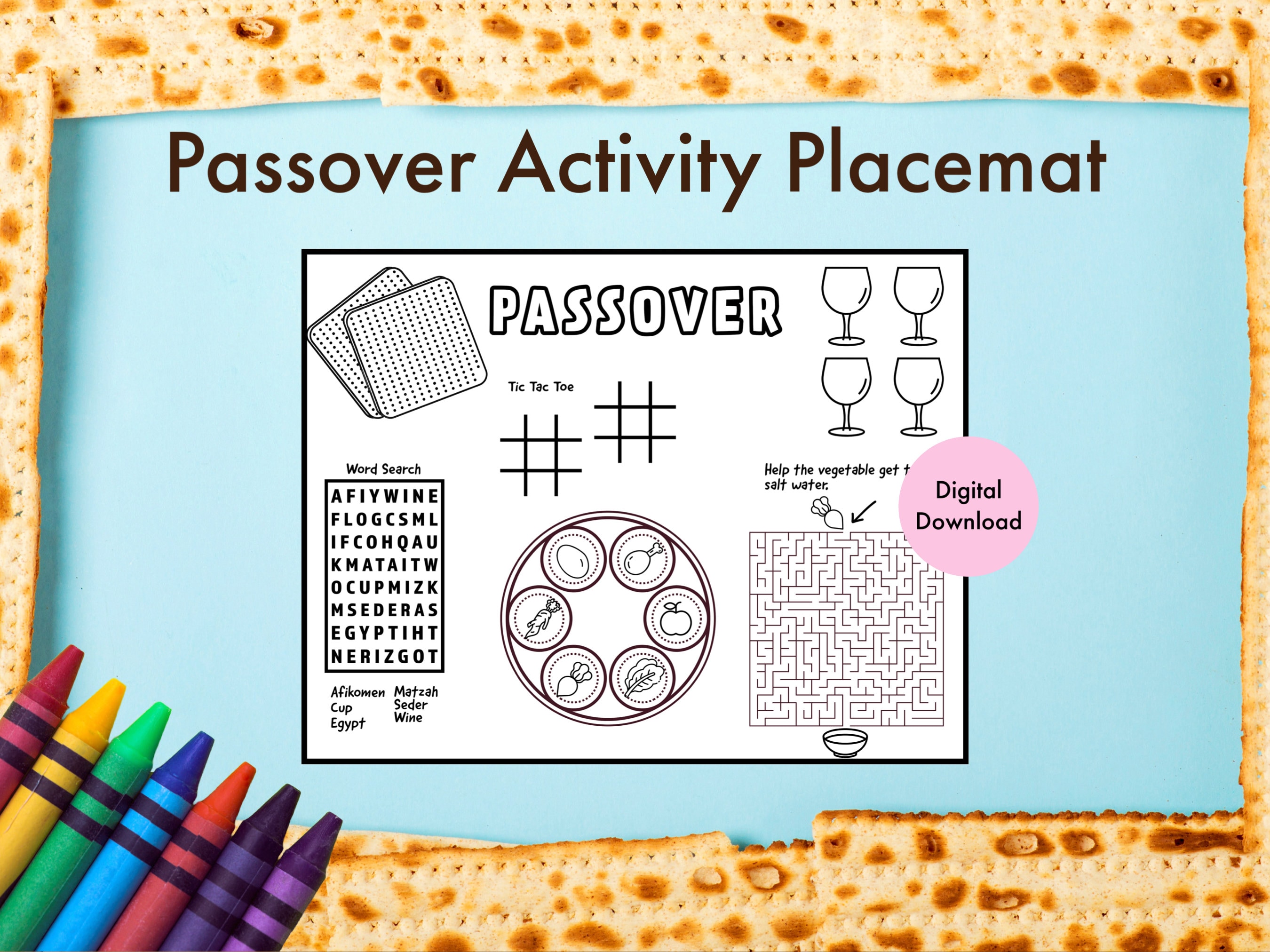 Printable Passover Activity Placemat - Etsy