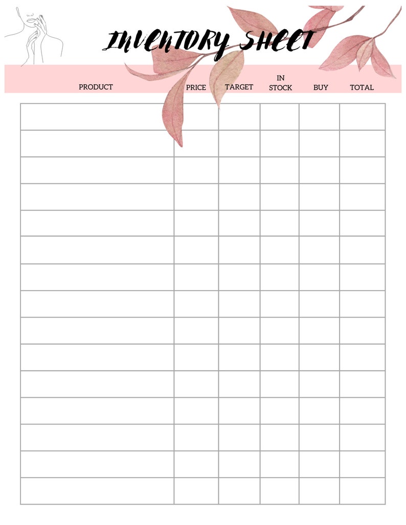 Digital Inventory Sheet, Digital Product Inventory Tracker, Inventory ...