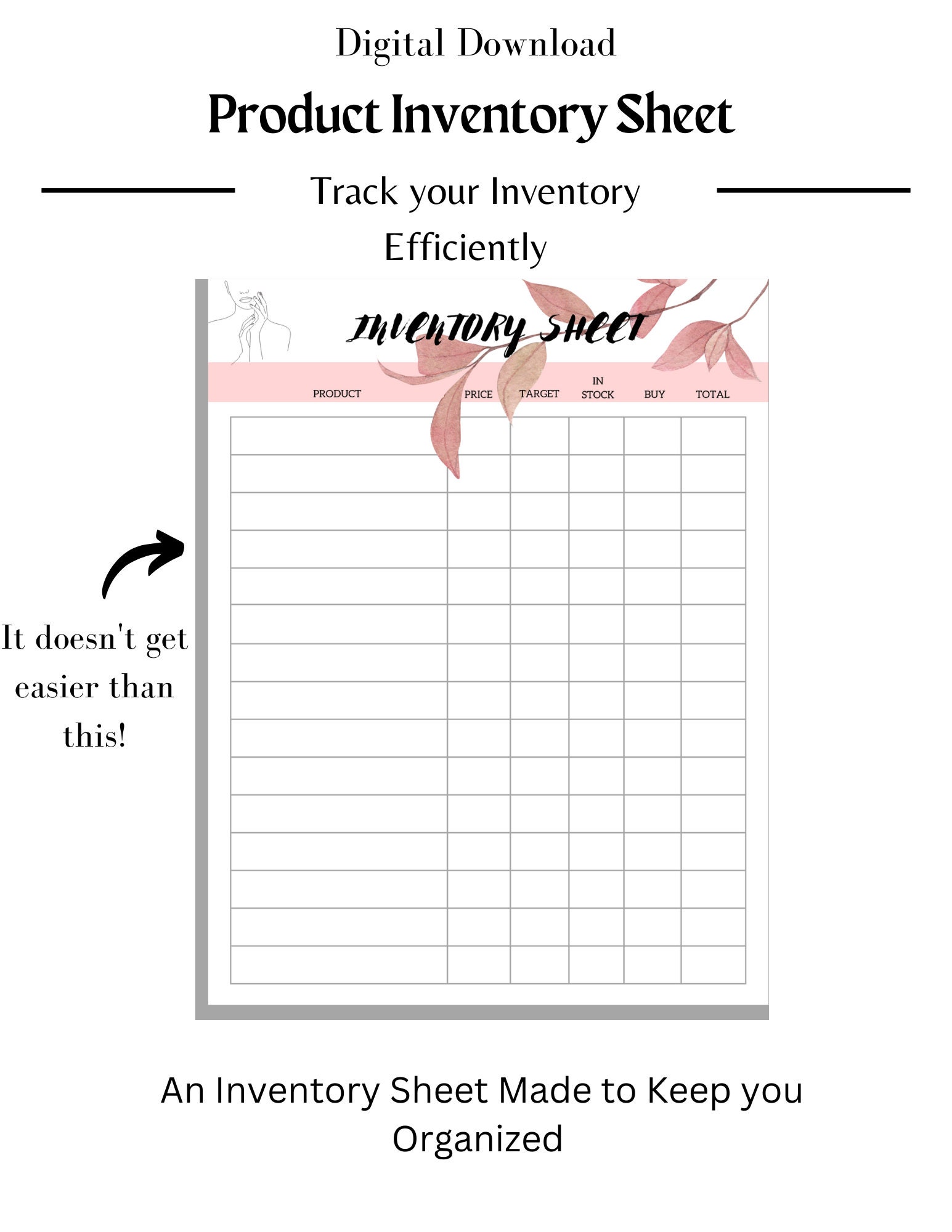 Digital Inventory Sheet, Digital Product Inventory Tracker, Inventory ...