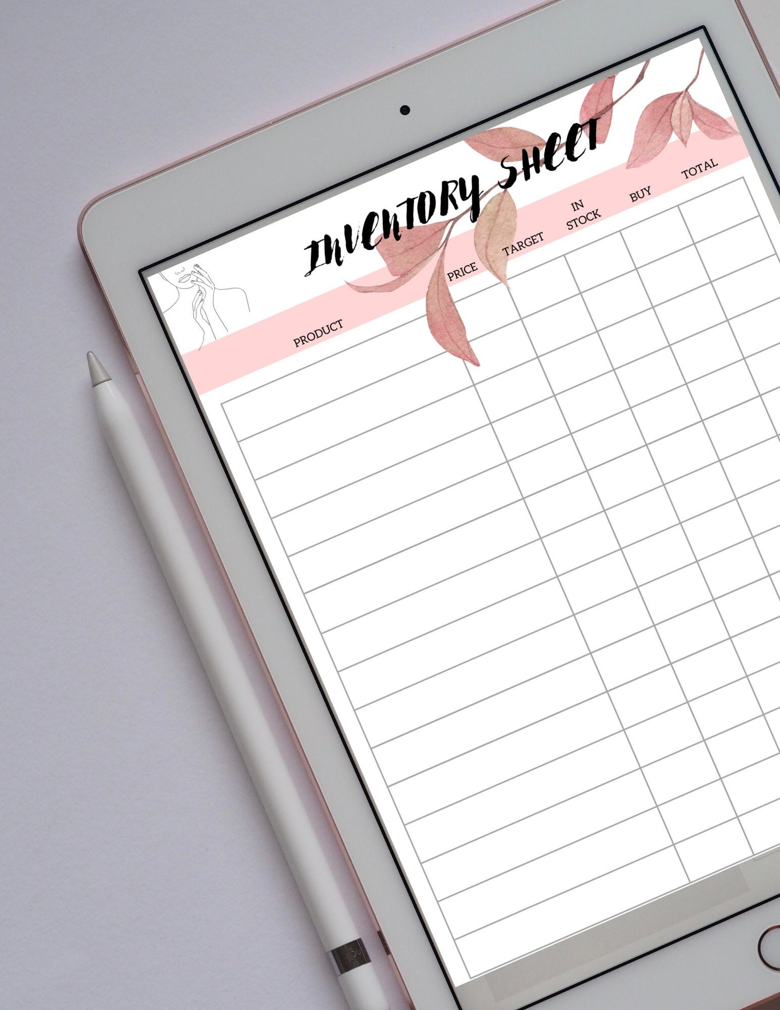 Digital Inventory Sheet, Digital Product Inventory Tracker, Inventory ...