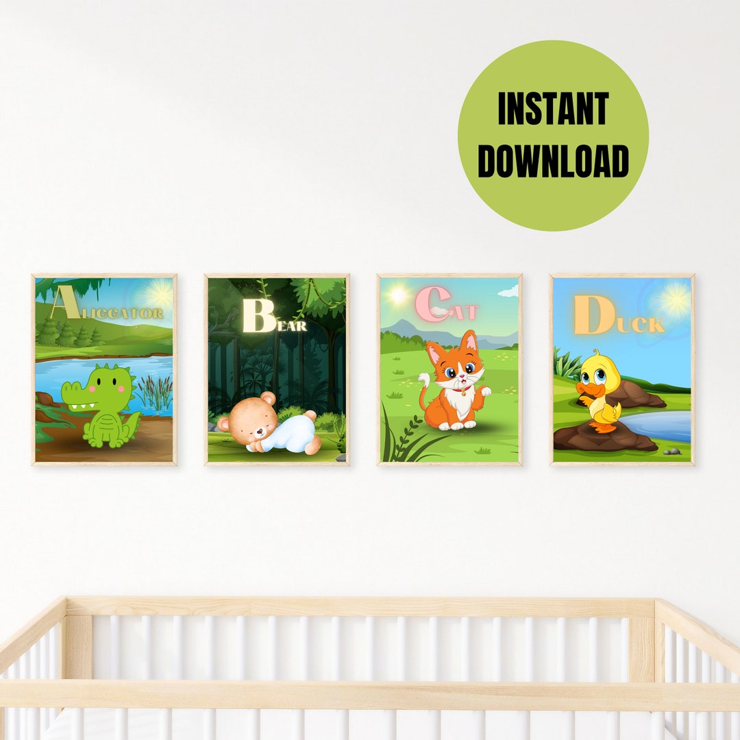 Animal Alphabet Printable, ABC Poster for Kids, Educational Animal ...