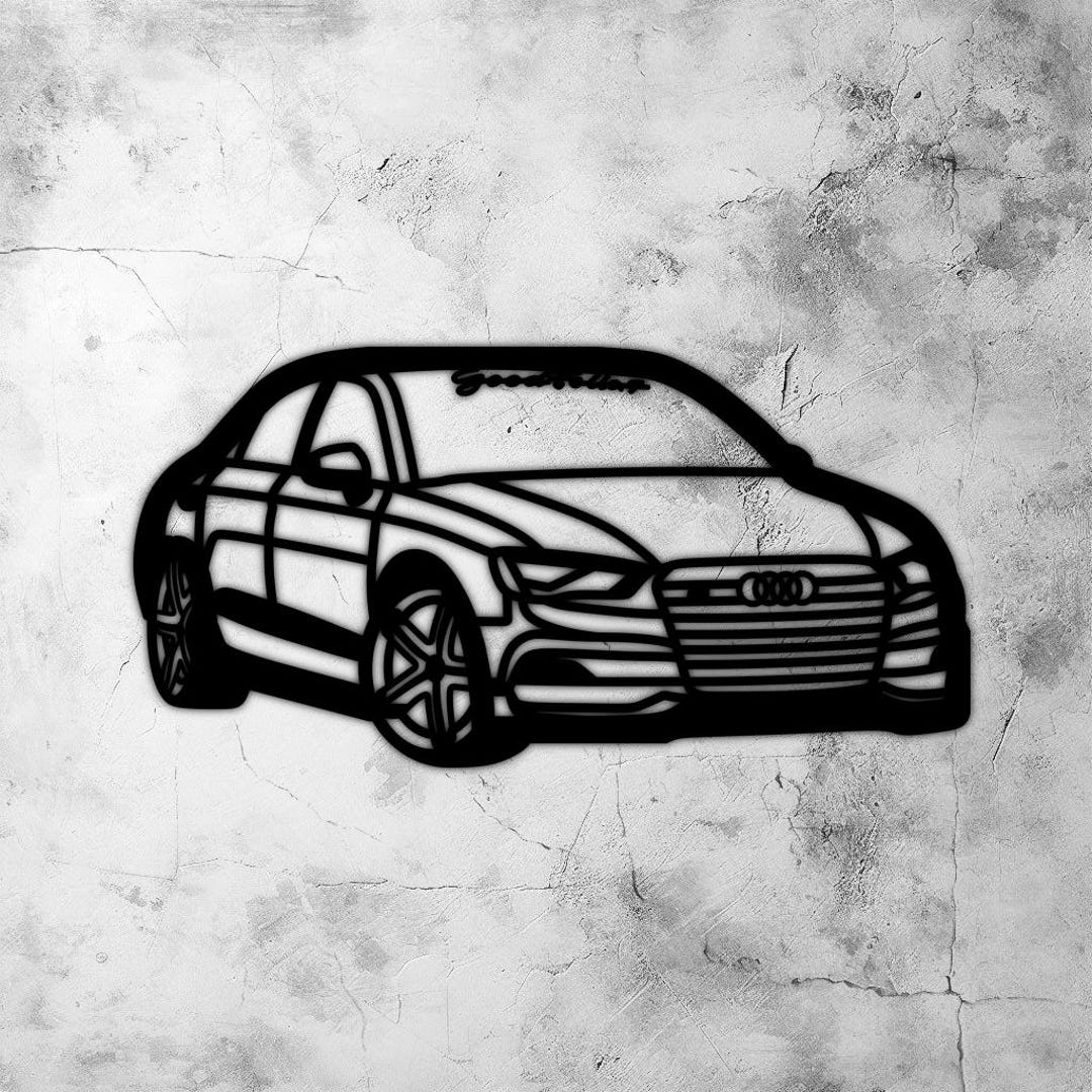 Audi S3 Metal Wall Art | Automotive Signs | Car Gifts for Him | Car Silhouette Wall Art ...
