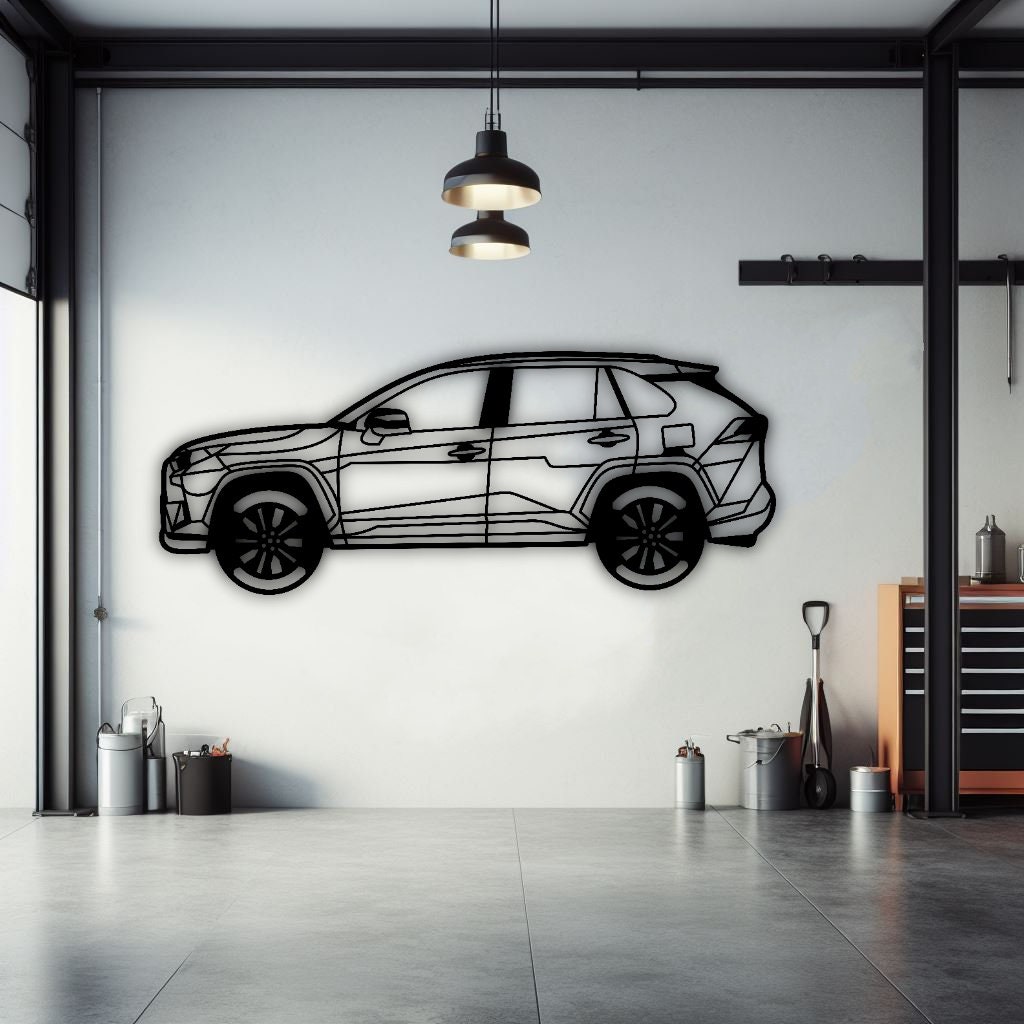 Toyota RAV4 Silhouette Metal Wall Art Car Guy Gift Automotive Wall Art ...
