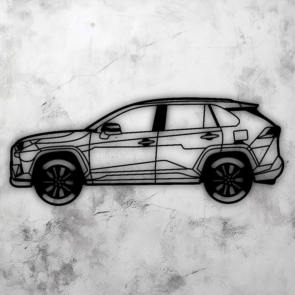 Toyota RAV4 Silhouette Metal Wall Art Car Guy Gift Automotive Wall Art ...