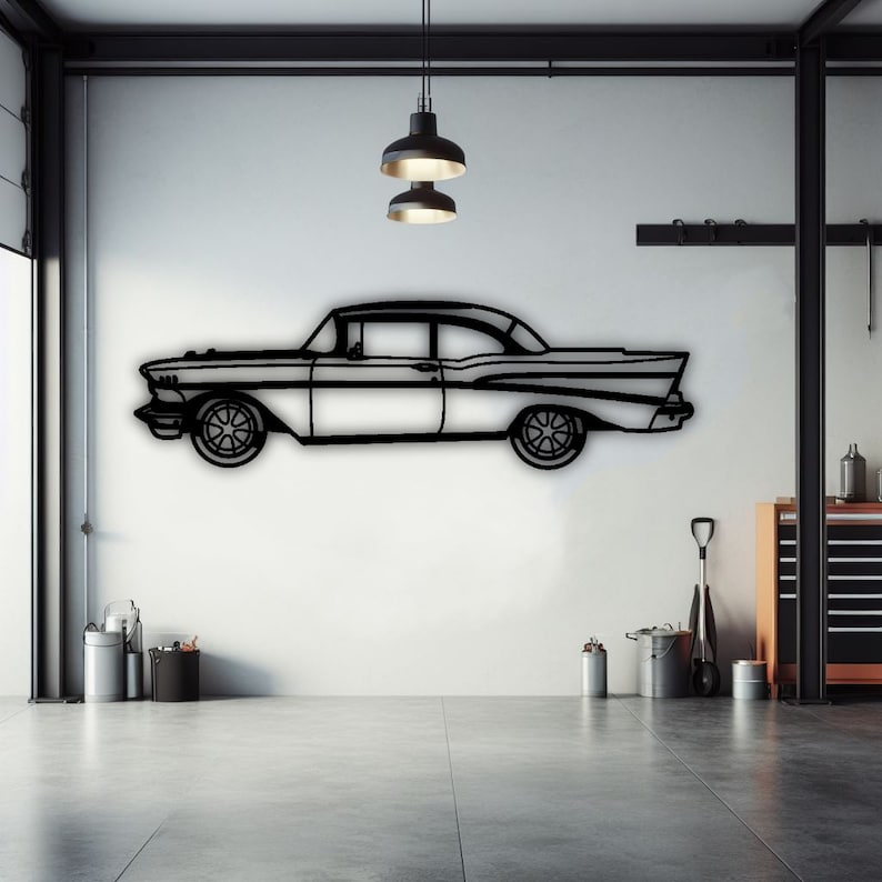 Chevrolet Bel Air Metal Wall Art Automotive Signs Car Gifts for Him Car ...