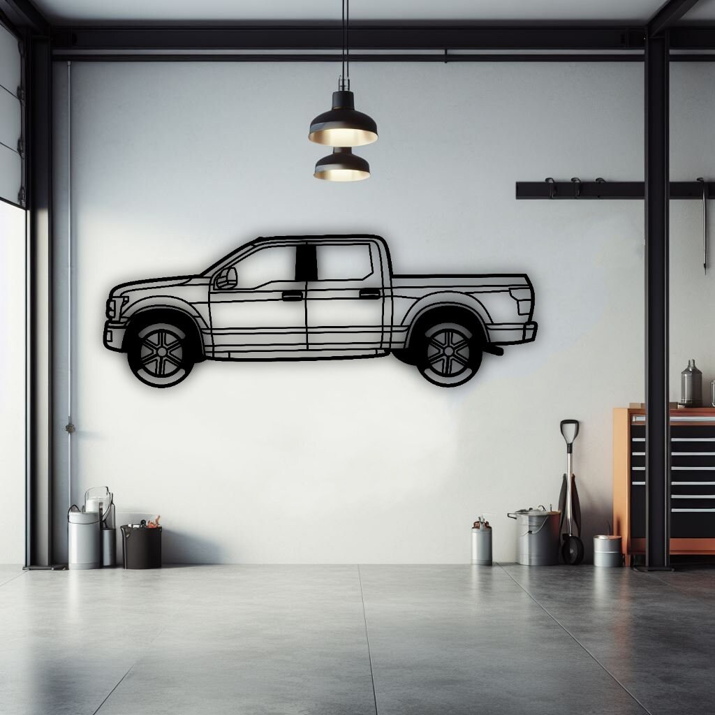 Ford F150 Silhouette Metal Wall Art | Car Guy Gift | Automotive Wall ...