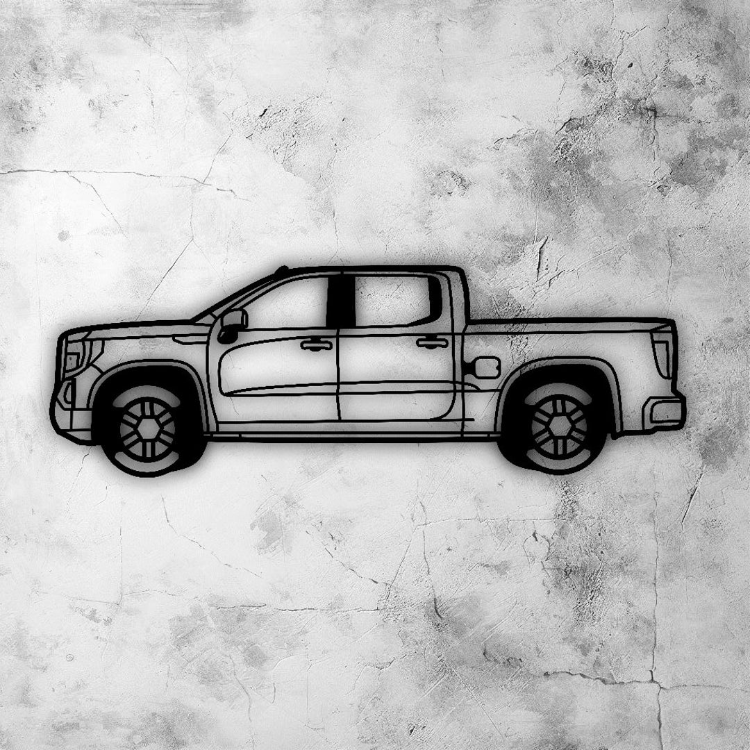 GMC Sierra Silhouette Metal Wall Art | Car Guy Gift | Automotive Wall ...