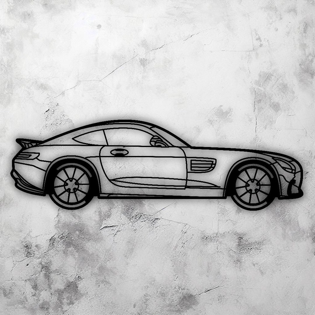 Mercedes AMG GT Metal Wall Art: Automotive Silhouette Sign - Etsy