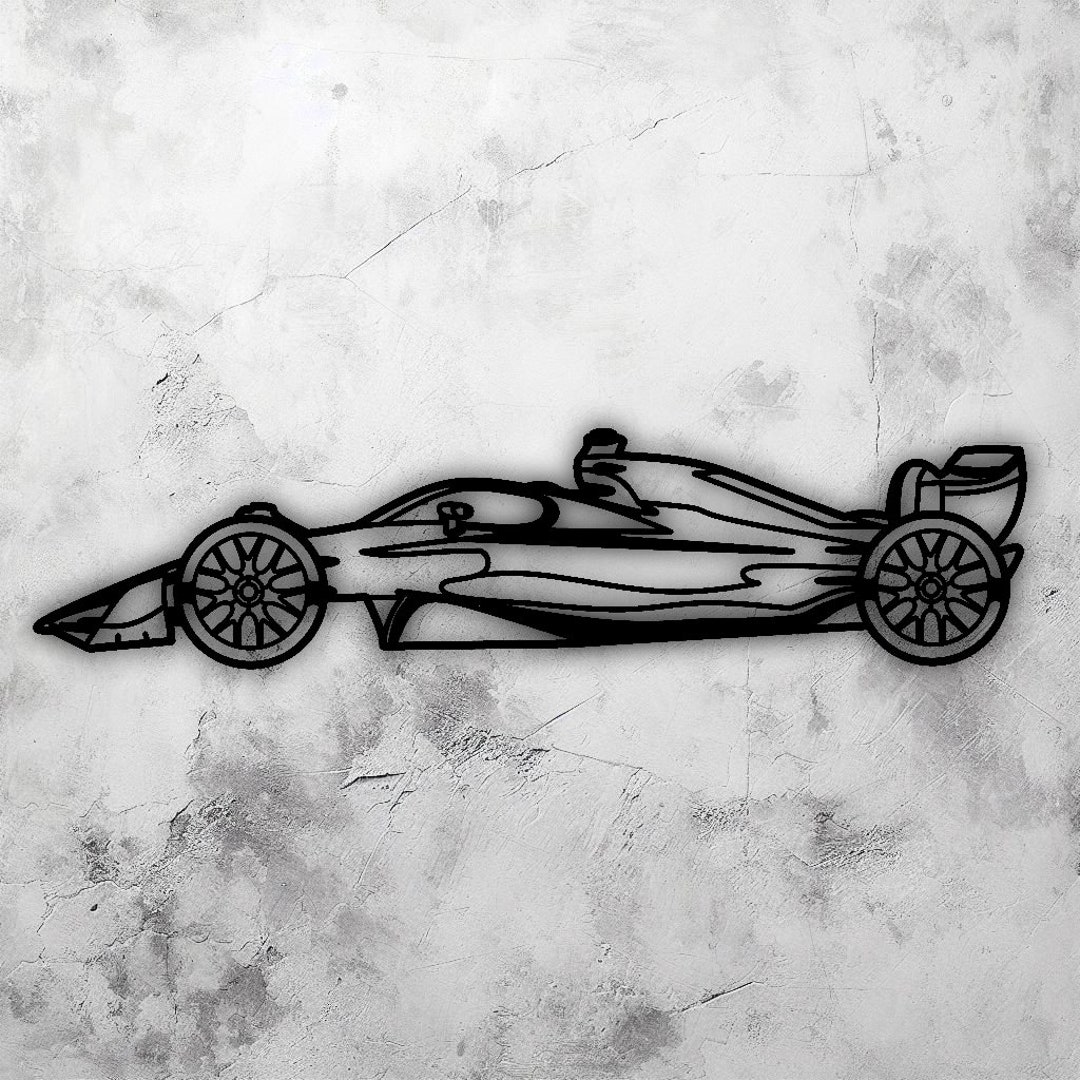 F1 Car Silhouette Metal Wall Art Car Guy Gift Automotive Wall Art Car ...