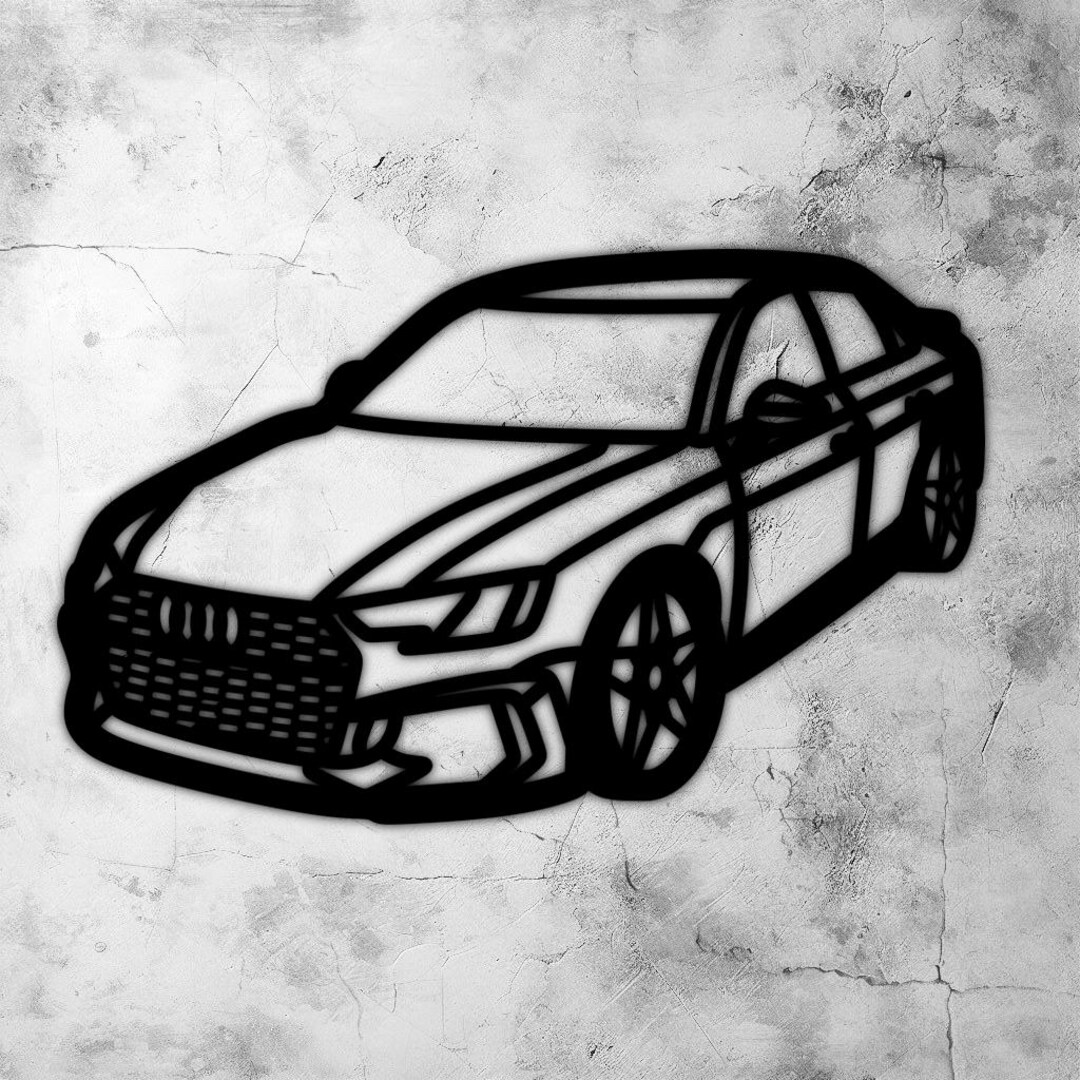 S4 Metal Wall Art Automotive Signs Car Gifts for Him Car Silhouette ...