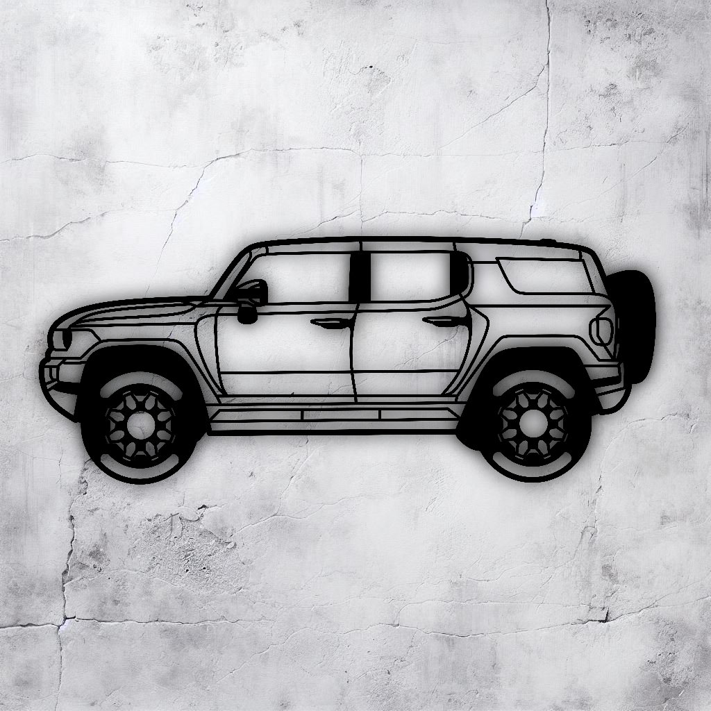 GMC Hummer EV Silhouette Metal Wall Art Car Guy Gift Automotive Wall ...