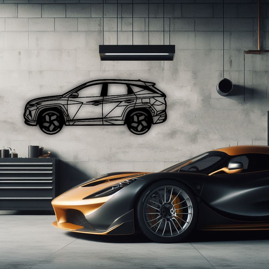 Hyundai Tucson Silhouette Metal Wall Art Car Guy Gift Automotive Wall ...