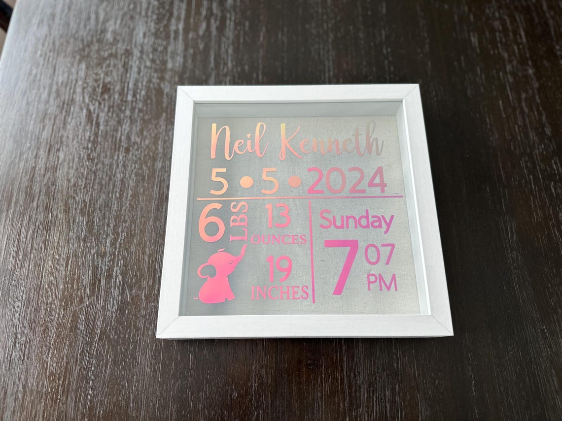 Baby Birth Stats Shadow Box (without Flowers) - Etsy