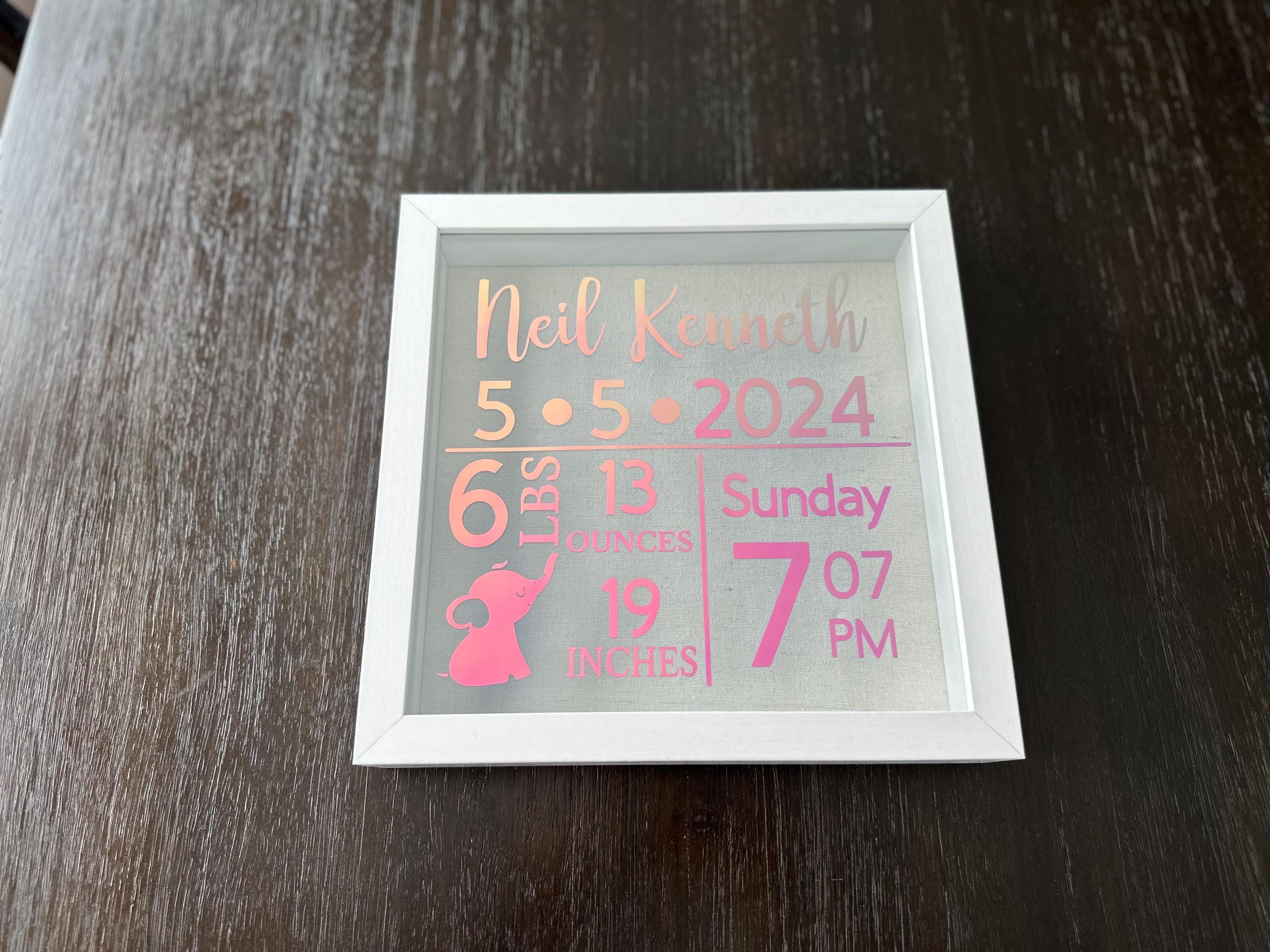 Baby Birth Stats Shadow Box (without Flowers) - Etsy