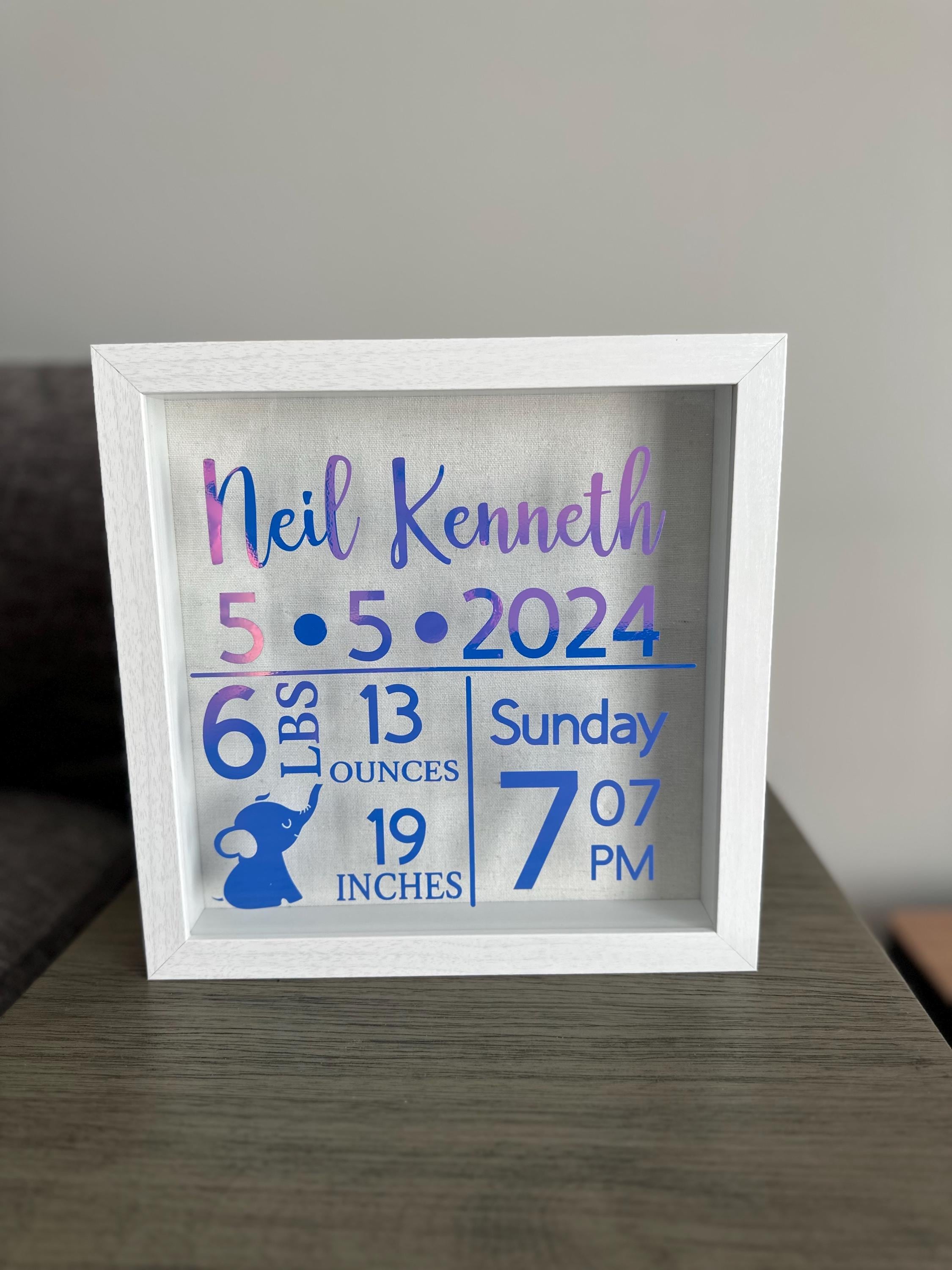 Baby Birth Stats Shadow Box (without Flowers) - Etsy