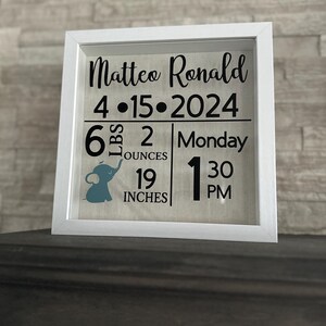 Baby Birth Stats Shadow Box (without Flowers) - Etsy