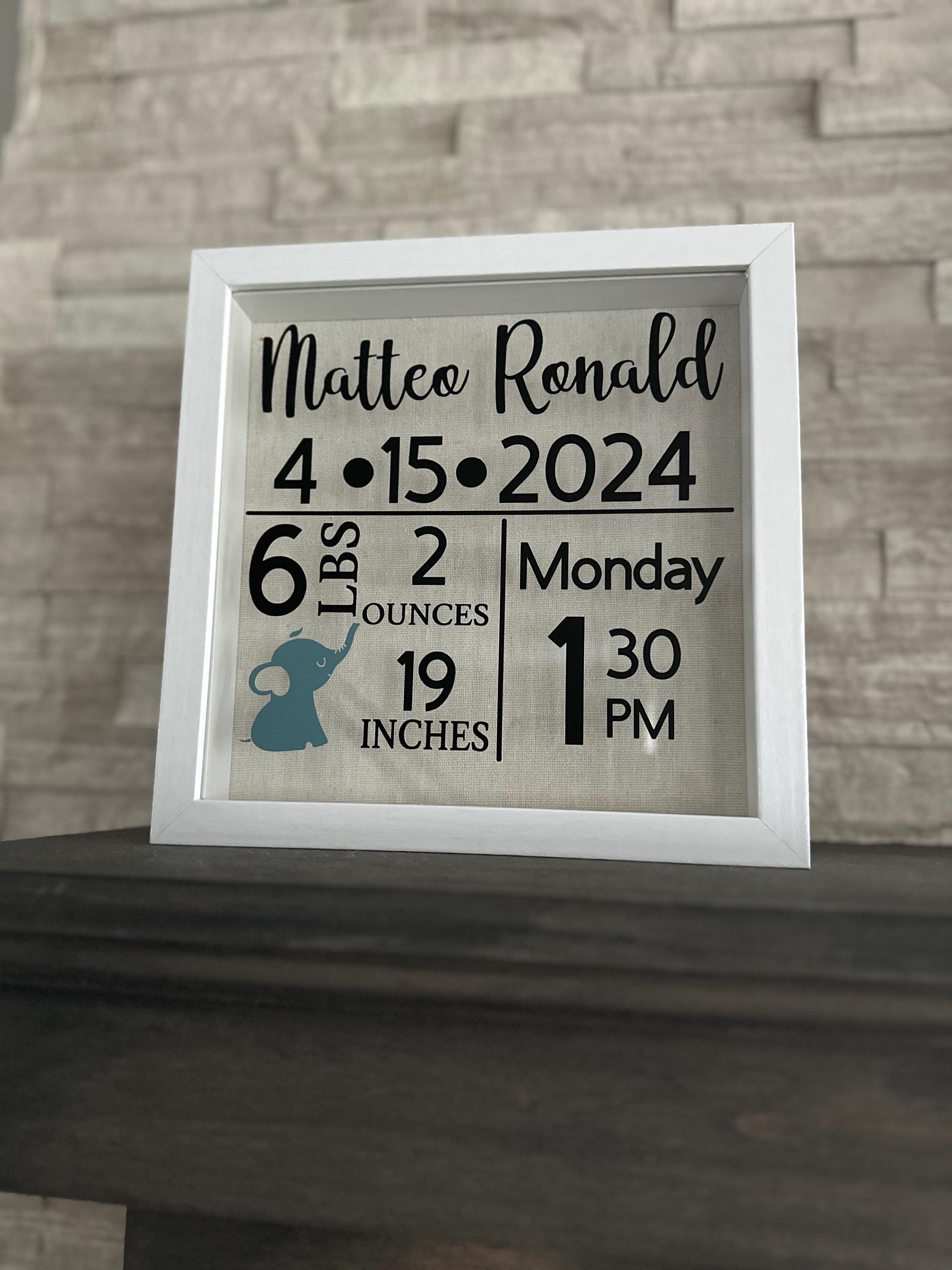Baby Birth Stats Shadow Box (without Flowers) - Etsy