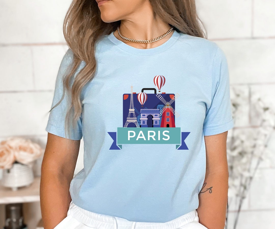 Paris T-shirt, Eiffel Tower T-shirt, Travel Clothing T-shirt, Women's ...