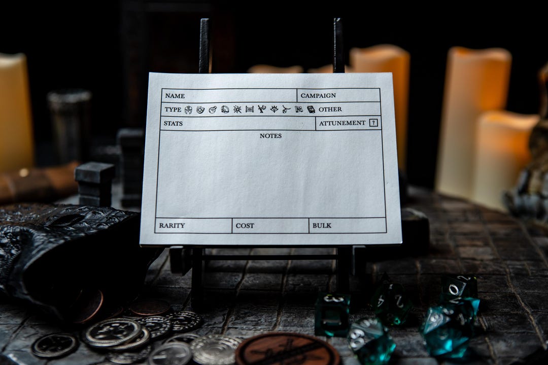 Loot Receipt Booklet With Carbon Copies for Dungeon Masters – Track ...