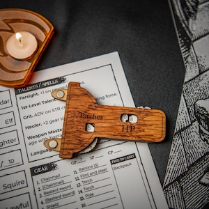 Shadowdark "torch of the Crawler" - Torch and HP Tracker With Candle ...