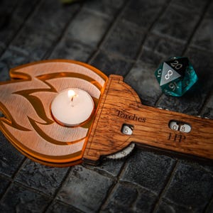 Shadowdark "torch of the Crawler" - Torch and HP Tracker With Candle ...