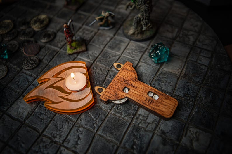 Shadowdark "torch of the Crawler" - Torch and HP Tracker With Candle ...