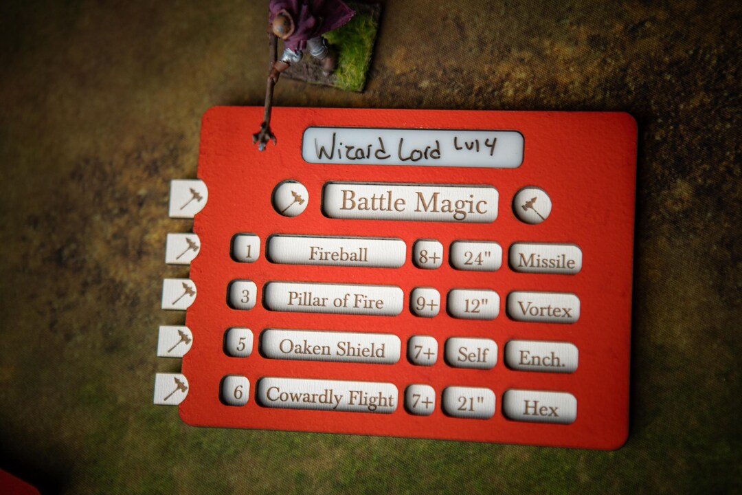 Fantasy Battle Spell Tracker for Classic Rank and File Wargames - Etsy
