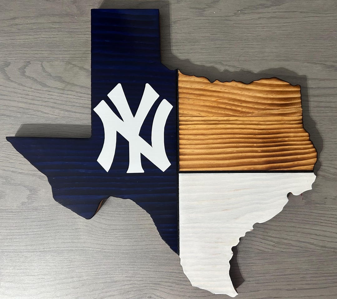 NY Yankees Texas Burnt Wood Cutout - Etsy